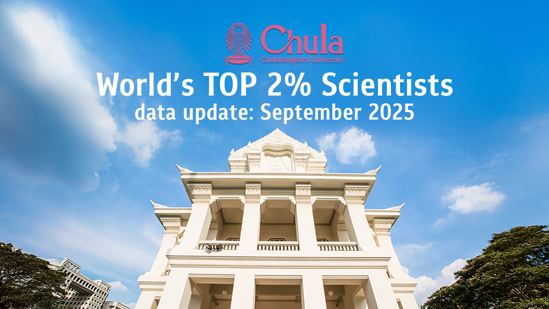 TOP RANK OF 2% SCIENTISTS BY ELSEVIER (September 2025) - Research Chula